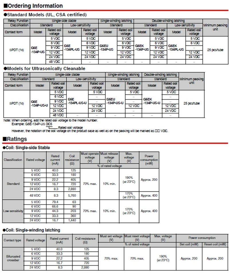 G6E-134P-US DC12 OMRON KOREA 정식 수입품 / 소형, 고감도 타입 / 1극 타입의 RELAY / 오므론 릴레이[1000016853] : 로봇마트 ...